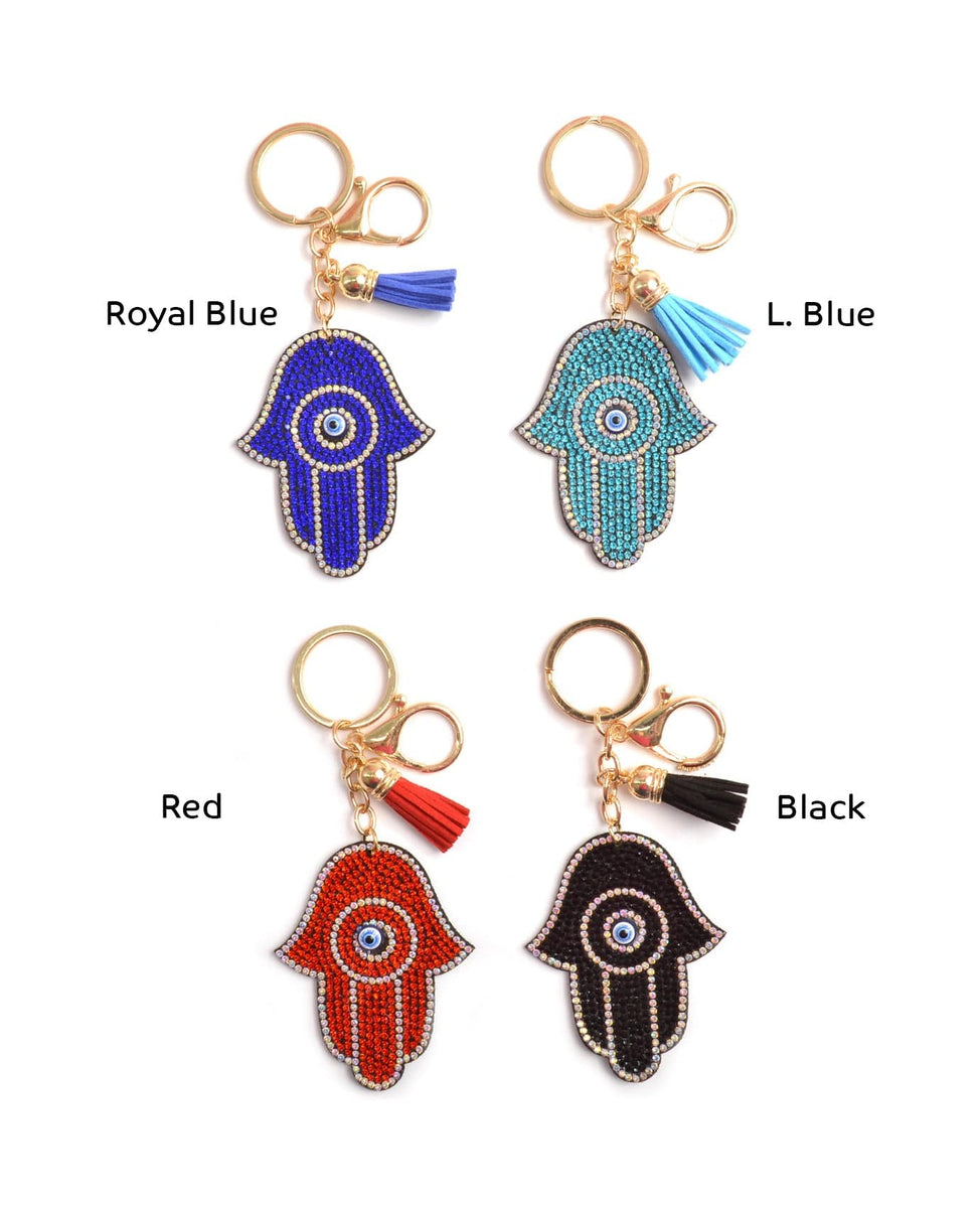 Hamsa Hand Rhinestones Keychain – CHERRIE
